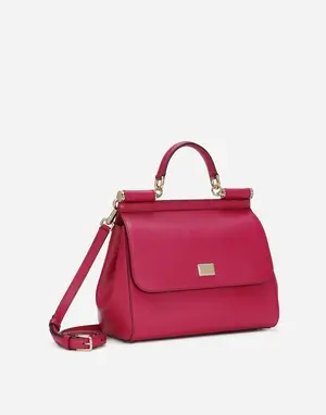 Dolce & Gabbana Large Sicily Handbag In Dauphine Calfskin - Fuchsia