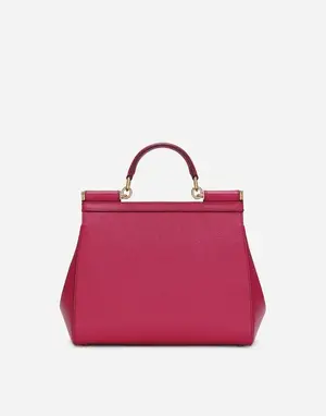 Dolce & Gabbana Large Sicily Handbag In Dauphine Calfskin - Fuchsia