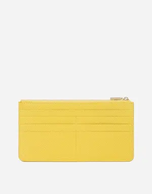 Dolce & Gabbana Large Dauphine Calfskin Card Holder - Yellow