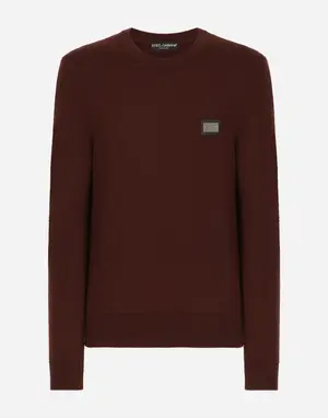Dolce & Gabbana Wool And Cashmere Round-neck Sweater Bordeaux