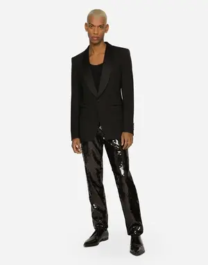 Dolce & Gabbana Single-breasted Stretch Wool Sicilia-fit Tuxedo Jacket - Black
