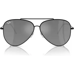 Ray-ban Reverse 62mm Aviator Sunglasses - Black