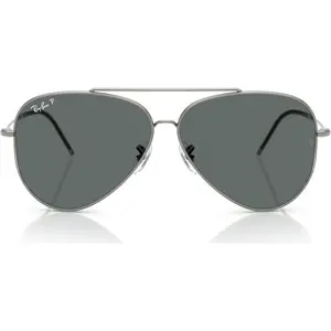 Ray-ban Reverse 62mm Aviator Sunglasses - Gunmetal