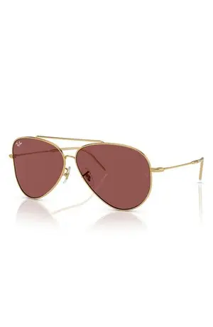 Ray-ban Reverse 62mm Oversized Aviator Sunglasses - Dark Violet