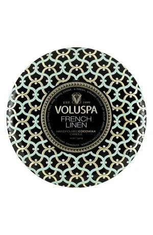 Voluspa Three-wick Tin Candle - French Linen