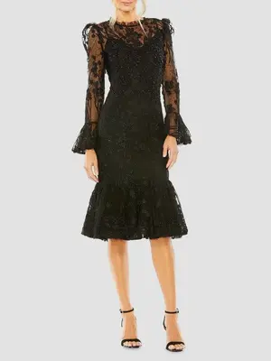 Mac Duggal Embellished High-neck Dress