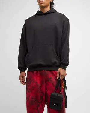 Balenciaga Men's Bb Corp Hoodie - Medium Fit 8190 Washed Black