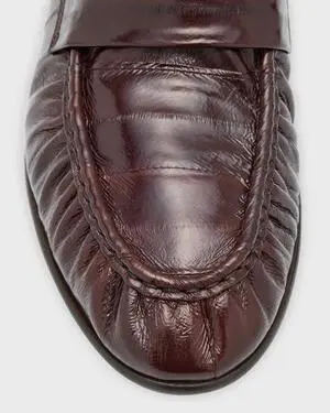 THE ROW Leather Flat Loafers - Brown