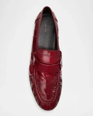 THE ROW THE ROW Leather Flat Loafers Rouge