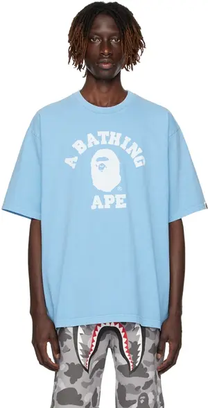 A BATHING APE BAPE Blue 'A Bathing Ape' T-Shirt - Sax