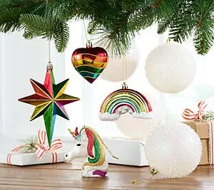 FIERCE HOME Set Of 8 Rainbow Ornaments - One-color