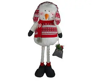 NORTHLIGHT 33' Red, White, Gray Snowman W/ Tele Copic Legs - One-color