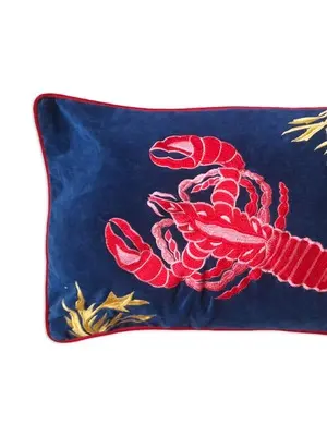 LES-OTTOMANS Rock Lobster Embroidered Cushion