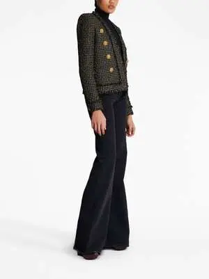 Balmain Double-breasted Tweed Jacket - Black