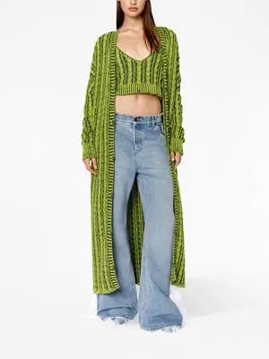 DIESEL® M-panagia Cable-knit Chenille Maxi Cardigan