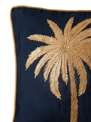 LES-OTTOMANS Palms Embroidered Cushion