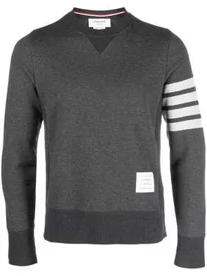 Thom Browne Logo-patch Cotton Sweatshirt - Grey