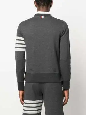 Thom Browne Logo-patch Cotton Sweatshirt - Grey