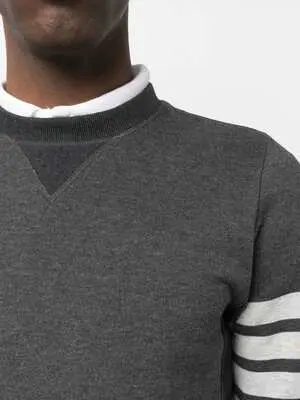 Thom Browne Logo-patch Cotton Sweatshirt - Grey