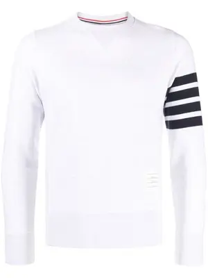Thom Browne Thom Browne 4-Bar Cotton Jumper White