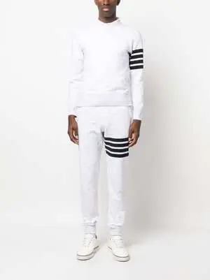 Thom Browne 4-bar Cotton Jumper - White