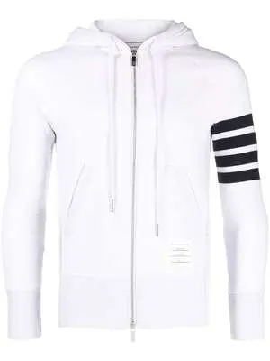 Thom Browne Logo-patch Stripe-detail Hoodie