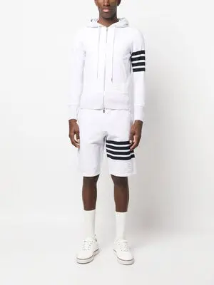 Thom Browne Logo-patch Stripe-detail Hoodie