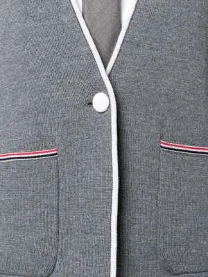 Thom Browne Contrasting-trim Collarless Jacket