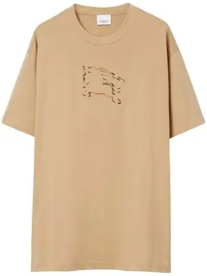 Burberry Equestrian Knight-motif Cotton T-shirt Neutrals