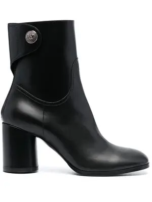 Casadei 90mm Block-heel Leather Boots