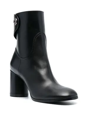 Casadei 90mm Block-heel Leather Boots