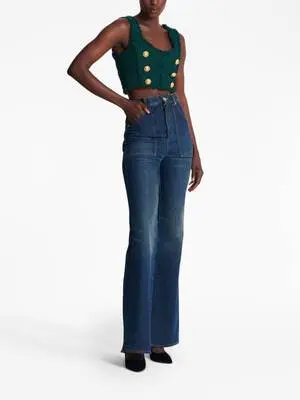 Balmain 6-buttons Tweed Cropped Top