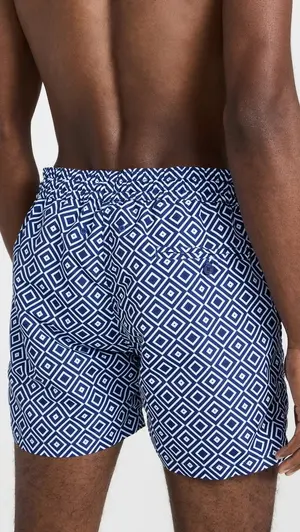 Frescobol Carioca Angra Print Sport Shorts - Navy Blue