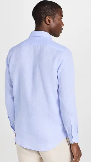 Frescobol Carioca Antonio Linen Shirt - Baby Blue