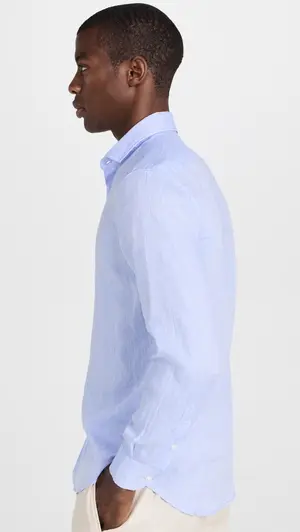 Frescobol Carioca Antonio Linen Shirt - Baby Blue