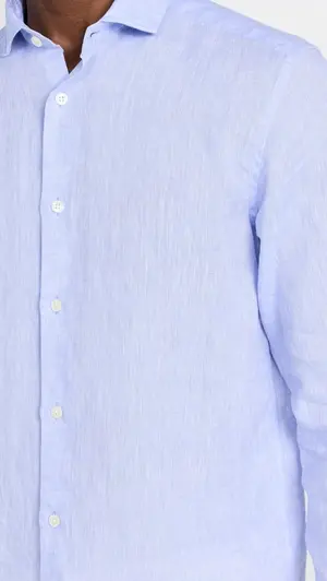 Frescobol Carioca Antonio Linen Shirt - Baby Blue