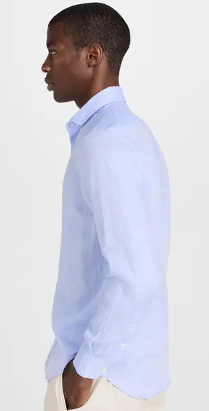 Frescobol Carioca Antonio Linen Shirt - Baby Blue