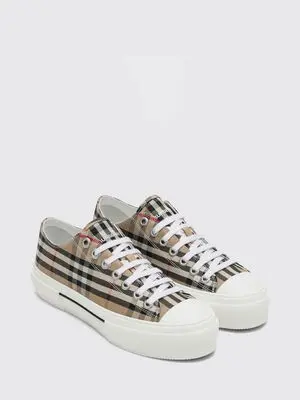 Burberry Checked Platform Sneakers - Beige