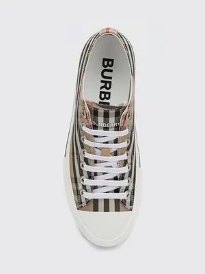 Burberry Checked Platform Sneakers - Beige