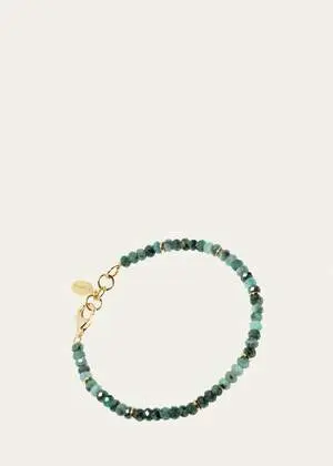 JAN LESLIE Men's Emerald Beaded Bracelet Green