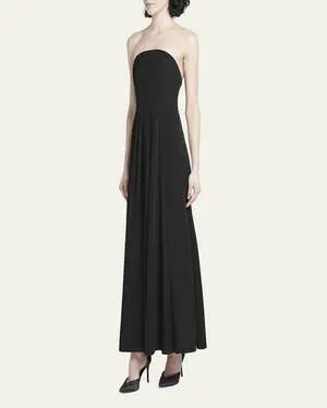 Giorgio Armani Strapless Plisse Gown
