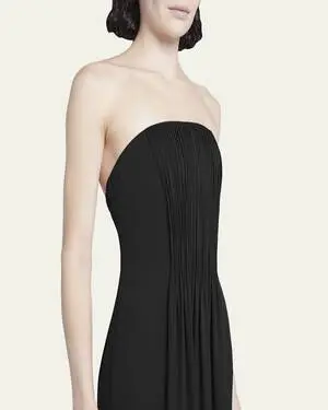 Giorgio Armani Strapless Plisse Gown