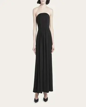 Giorgio Armani Strapless Plisse Gown