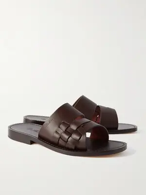 Loro Piana Sea-pacific Walk Braided Leather Slides