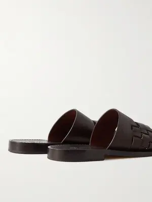 Loro Piana Sea-pacific Walk Braided Leather Slides