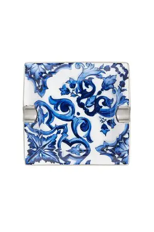 DOLCE & GABBANA CASA Mediterraneo Square Ashtray In Blue