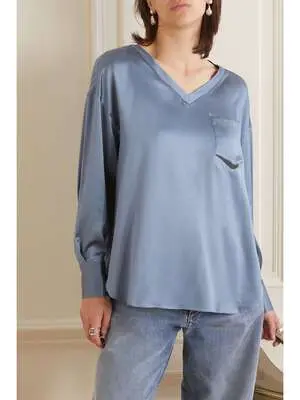 Brunello Cucinelli Stretch-silk Satin Top