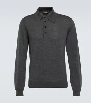 TOM FORD Wool Polo Shirt - Grey