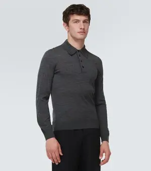 TOM FORD Wool Polo Shirt - Grey