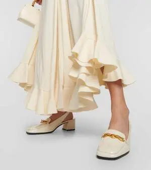 JIMMY CHOO Diamond Tilda 45 Patent Leather Slingback Pumps - White